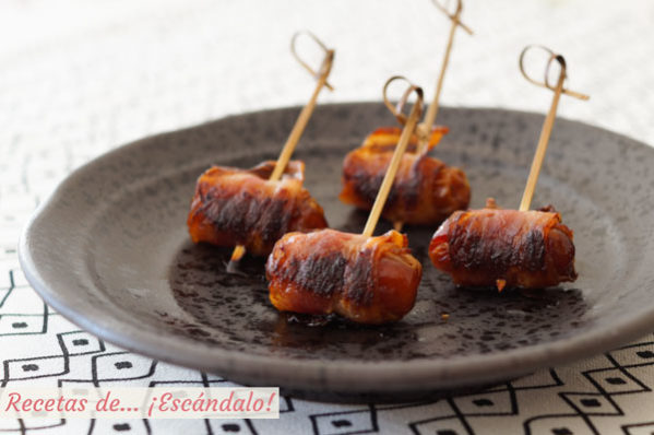 Dátiles con bacon al horno. Receta de aperitivo - Recetas de ¡Escándalo!